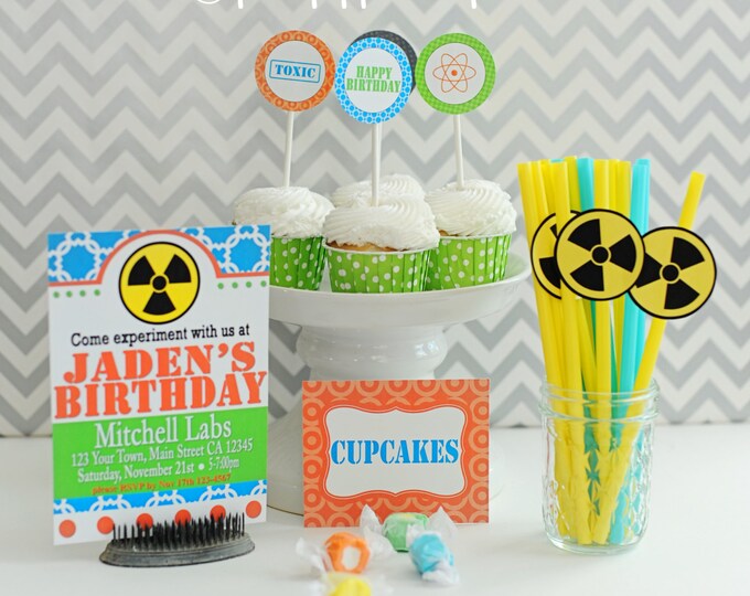 NEW INSTANT DOWNLOAD Printable Party Labels the Scientist Birthday ...