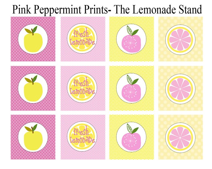 NEW INSTANT DOWNLOAD the Pink and Yellow Bake Sale/ Lemonade Stand ...
