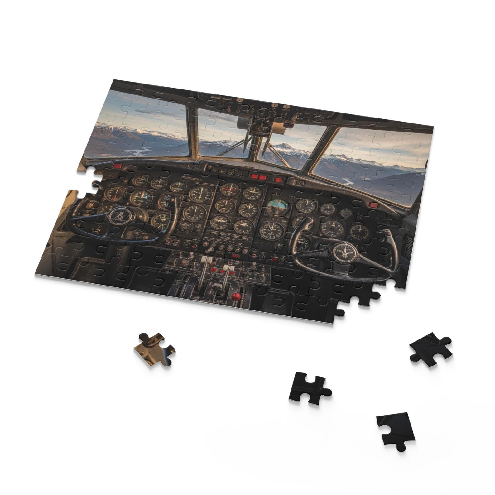 Vintage Bomber Cockpit Puzzle - Pilots View Aviation Jigsaw for History ...