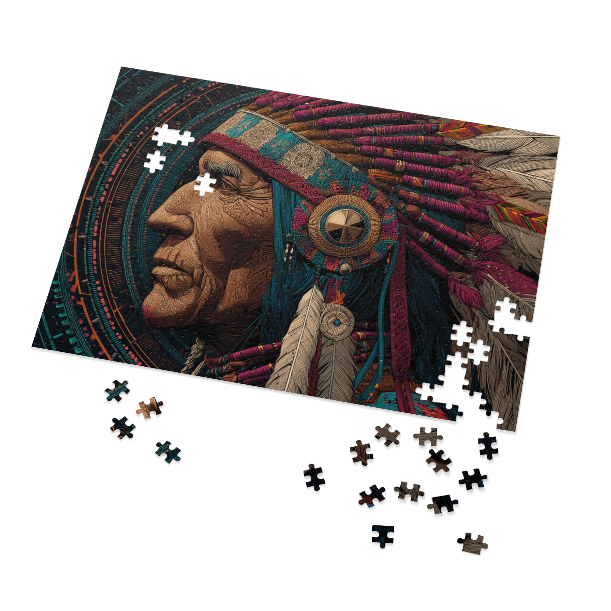 Large Native American Chief Portrait Jigsaw Puzzle Challenging - Etsy