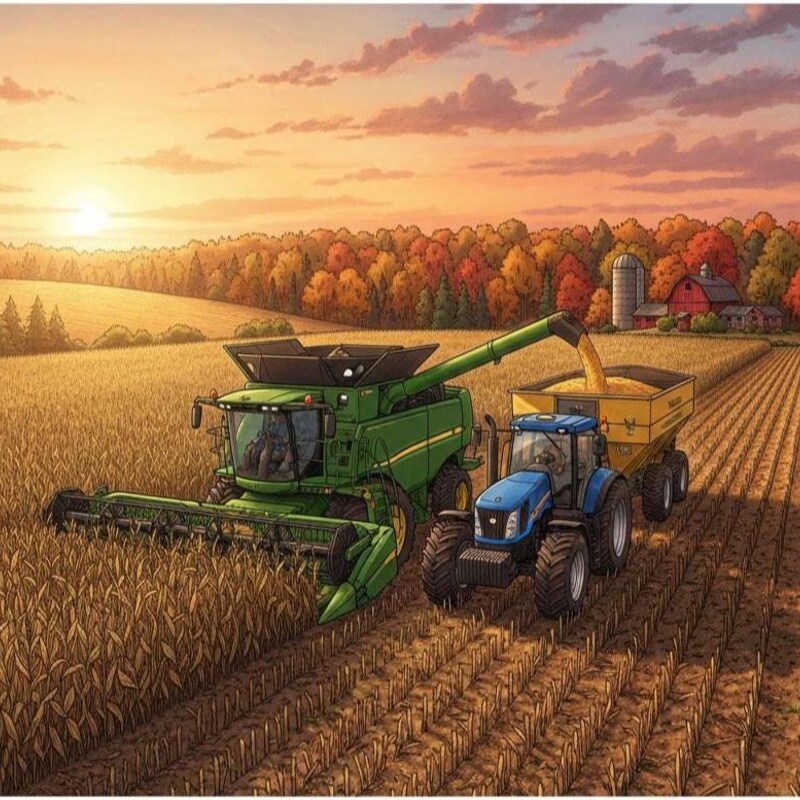 Autumn Tractor - Etsy