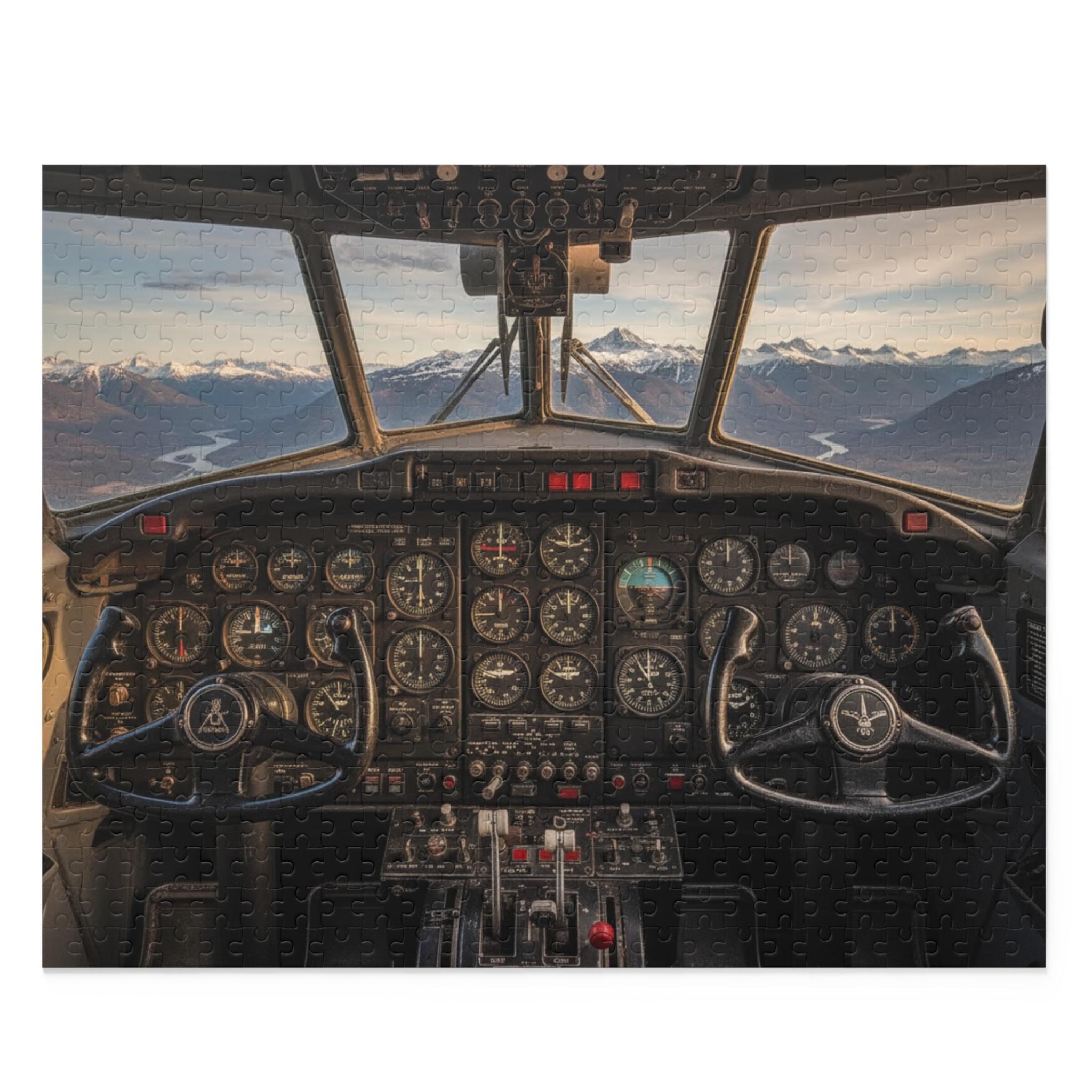 Vintage Bomber Cockpit Puzzle - Pilots View Aviation Jigsaw for History ...