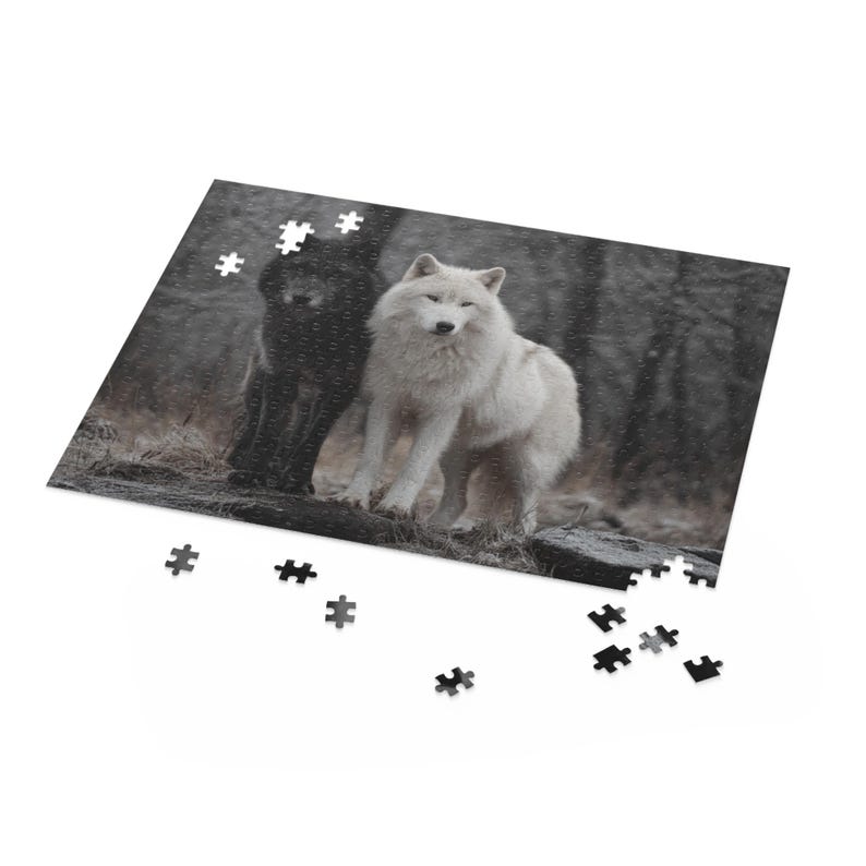 Shadow & Snow: the Two Wolves Puzzle | Winter Forest Wildlife Jigsaw ...