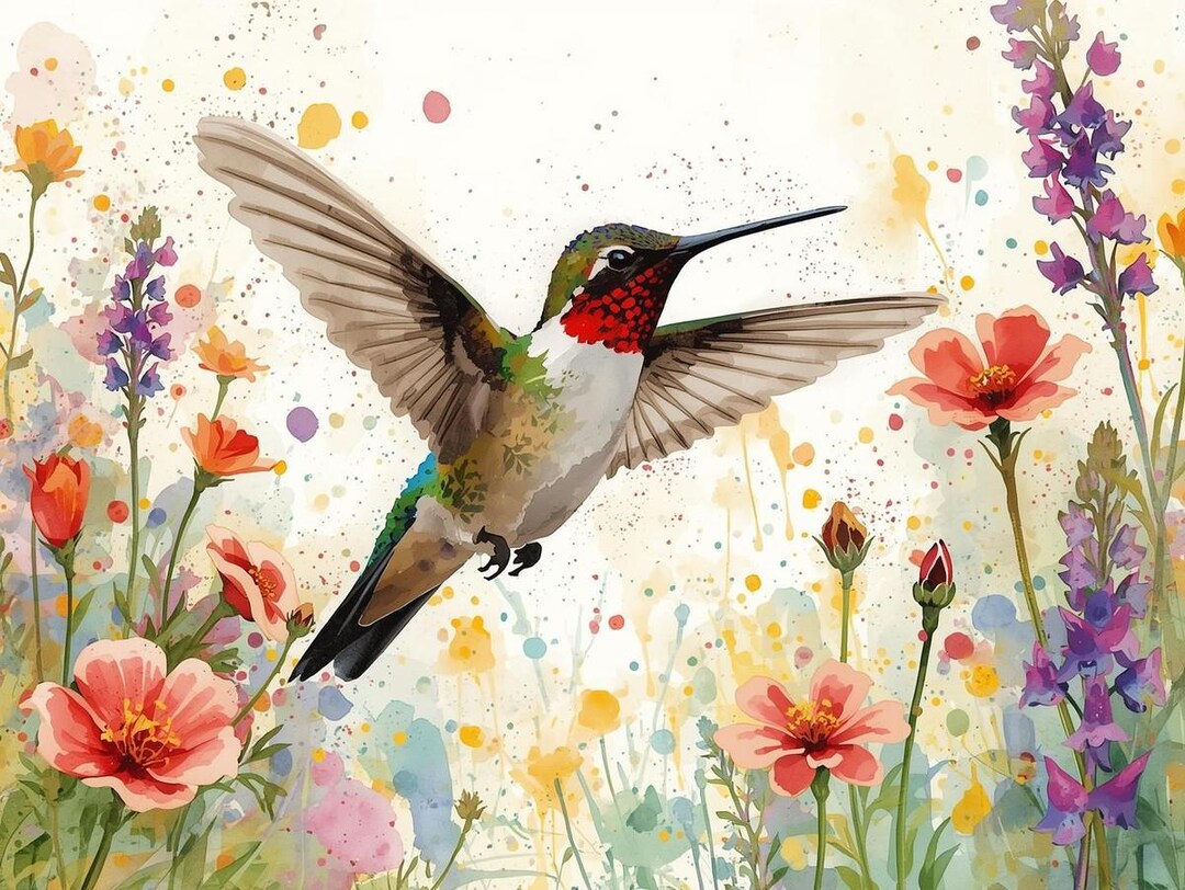 Hummingbird Floral Illustration Puzzle | 100 250 500 Piece Jigsaw - Etsy