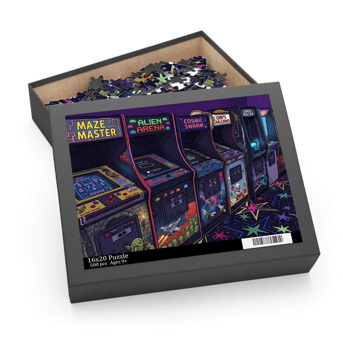 80s Arcade Puzzle 100, 250, or 500 Piece | Retro Video Game Jigsaw - Etsy