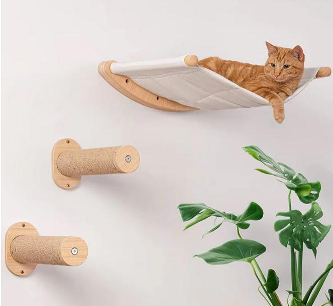 Wall Mounted Cat Shelves Set – Cat Hammock, Space-saving Cat Wall ...