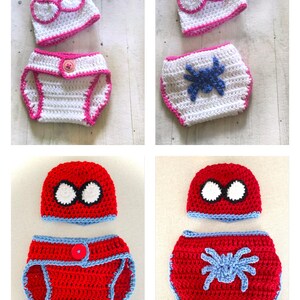 Crochet Newborn Spider Gwen Hat and Diaper Cover or Newborn Mayday ...