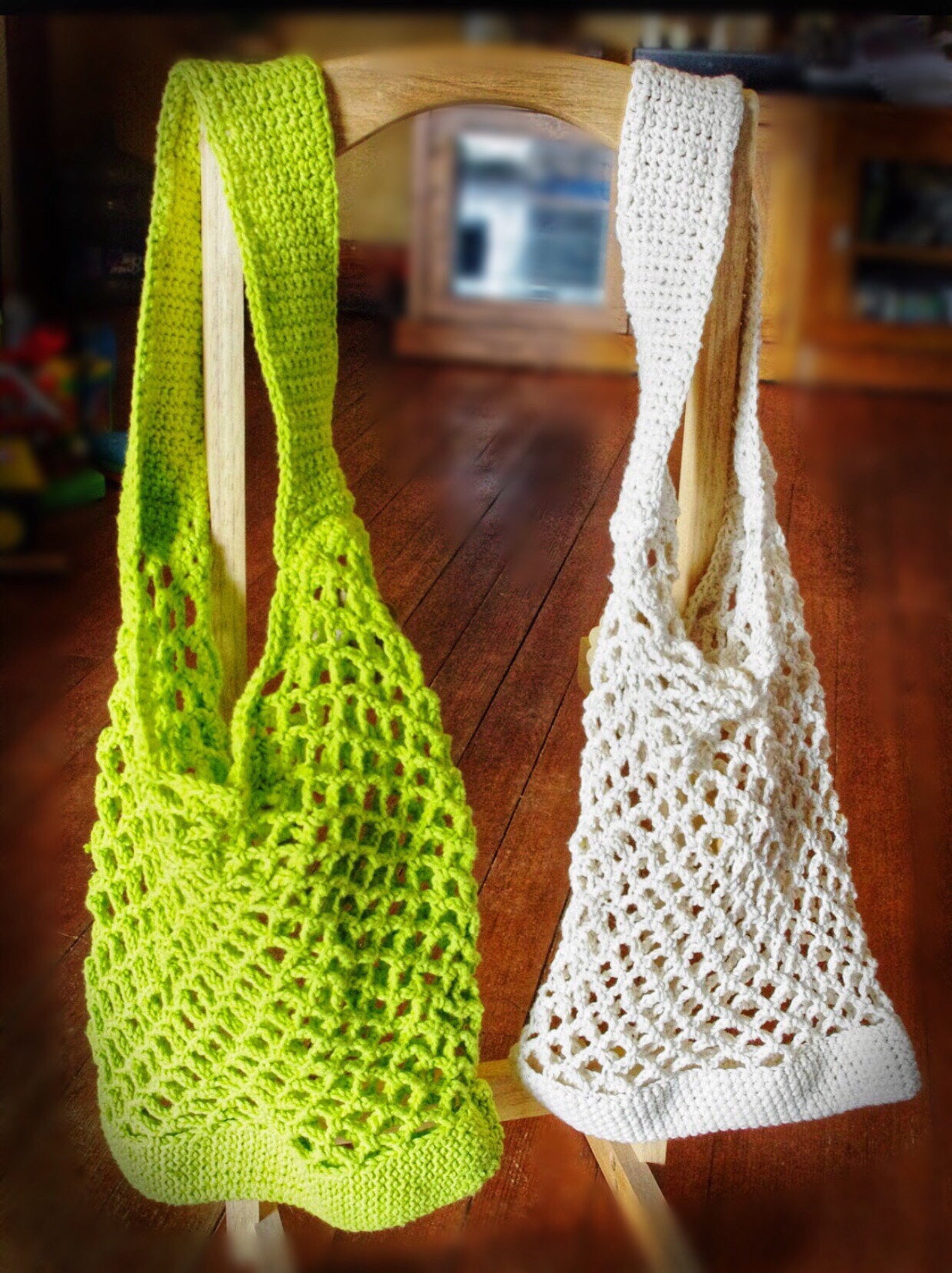 Crochet Market Bag COLOR CHOICES AVAILABLE Cotton Tote | Etsy