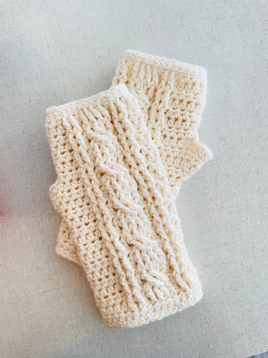 Fingerless Gloves - Crochet Wristers - Cable Crochet Wristers - Arm ...