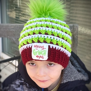 Crochet Grinch Hat - All Sizes - Grinch Beanie - Winter Hat - Christmas ...