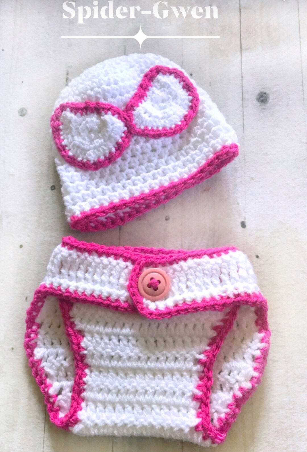 Crochet Newborn Spider Gwen Hat and Diaper Cover or Newborn Mayday ...