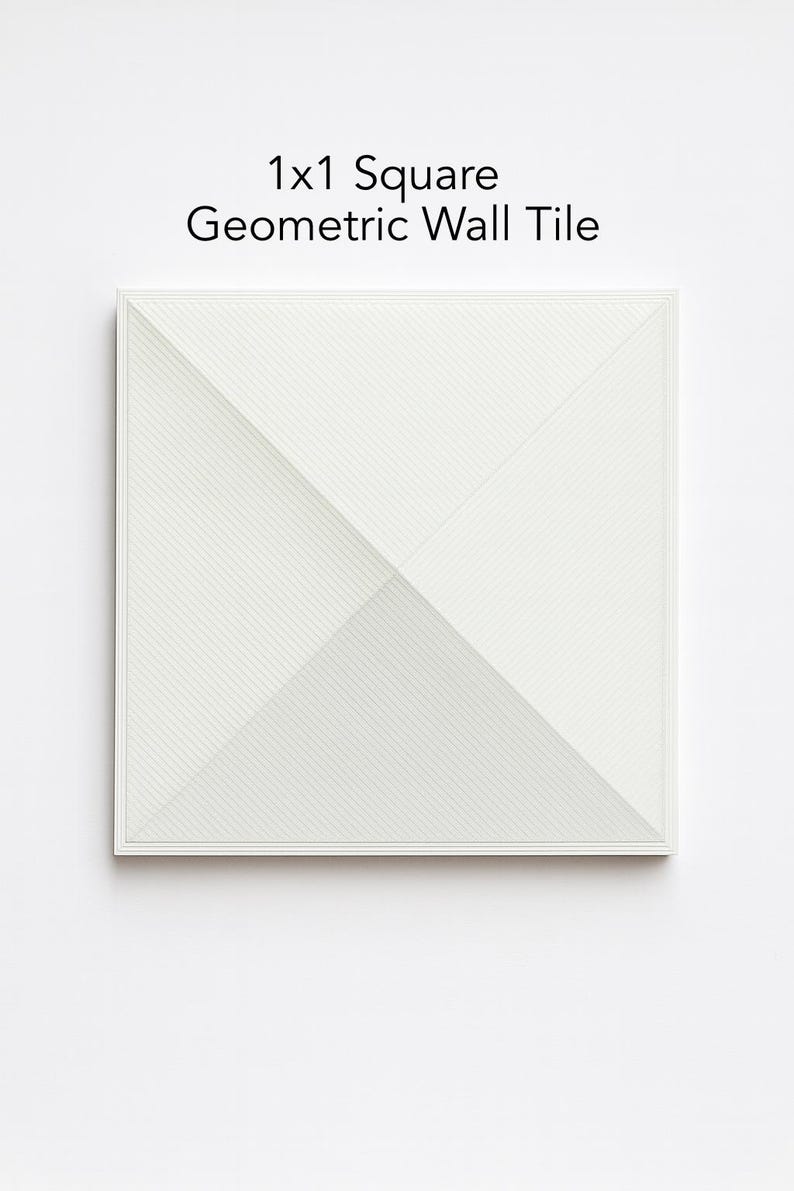 3D Single Square Geometric Wall Tile STL – Modern Printable Wall Panel ...