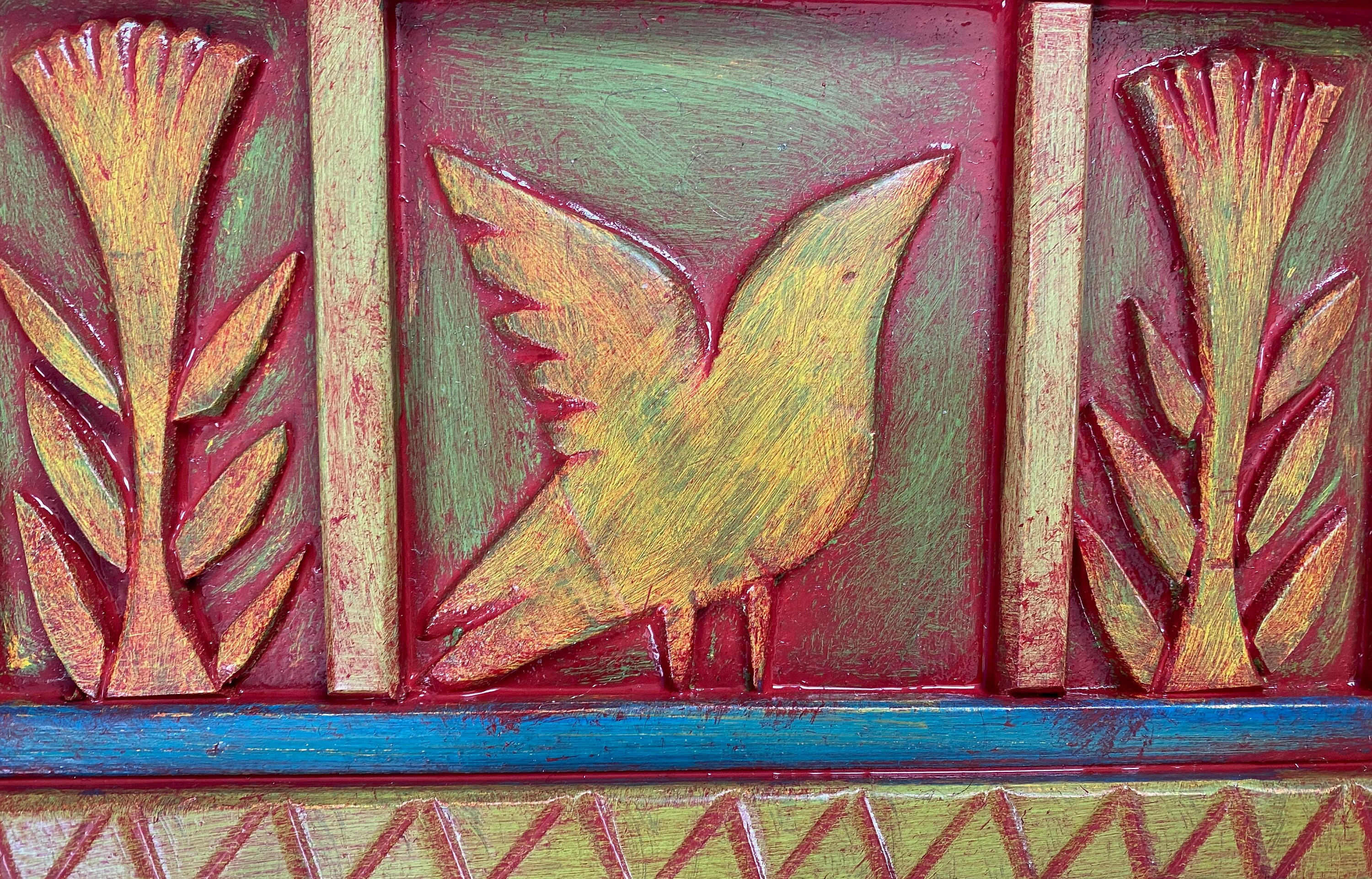 Green Flowers and Bird Key Holder - Etsy