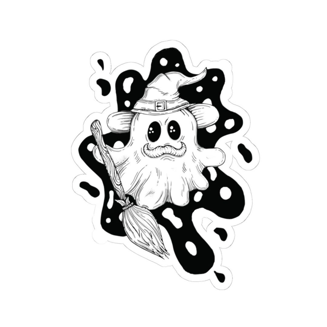 Ghost Witch Sticker | Spooky Mustache Vinyl Decal - Etsy
