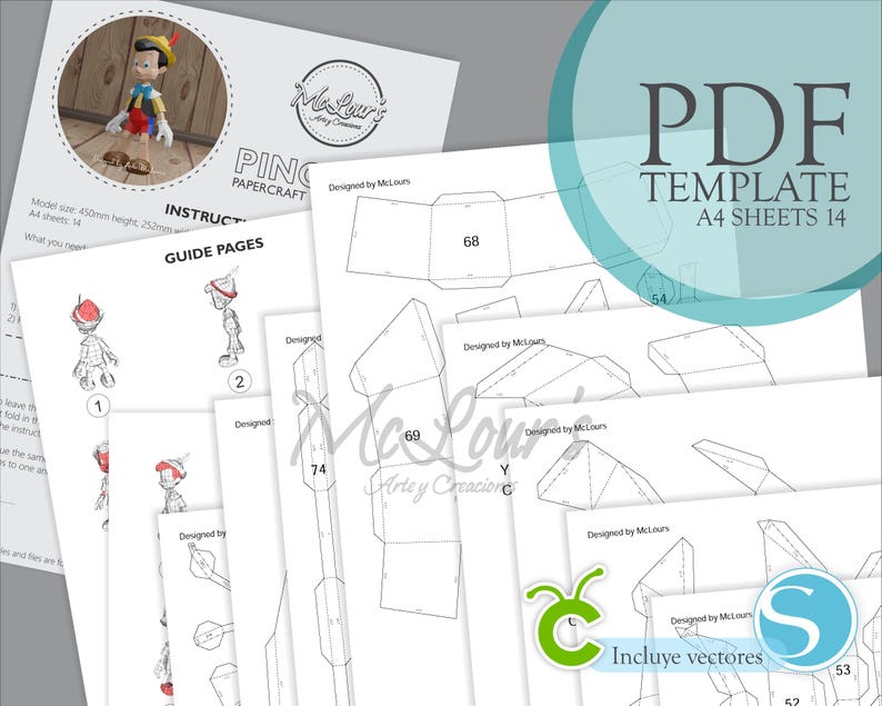 Boy Doll Papercraft/ Ref 142/ Diy Craft/ Template PDF STUDIO SVG/ Low ...