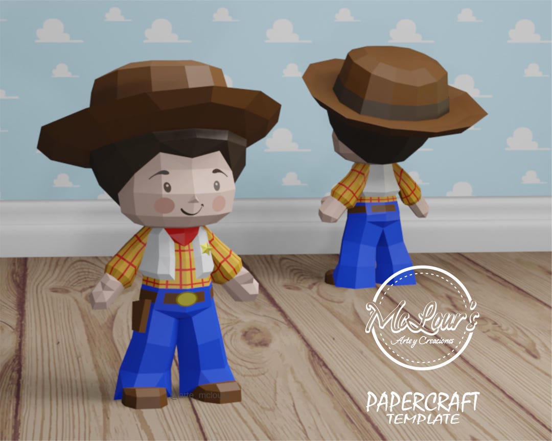 Cowboy Papercraft/ Ref 129/ Diy Craft/ Template PDF STUDIO SVG/ Low ...
