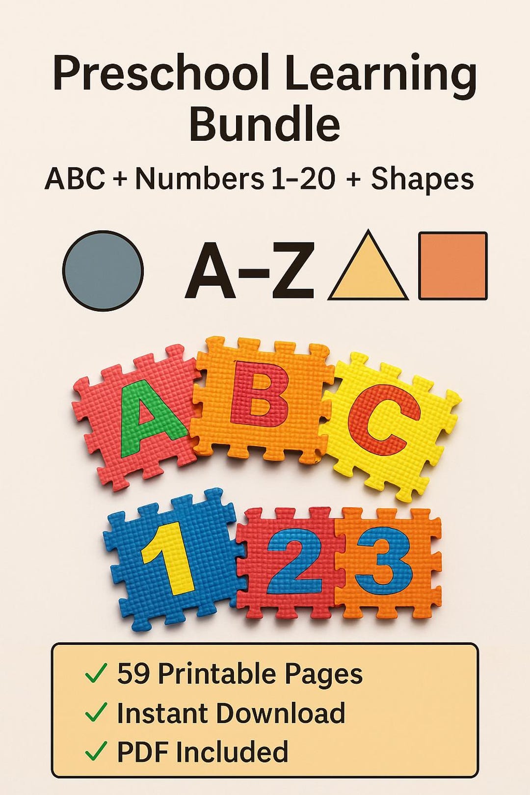 Preschool Learning Bundle|abc Alphabet Coloring Book + Numbers 1–20 ...
