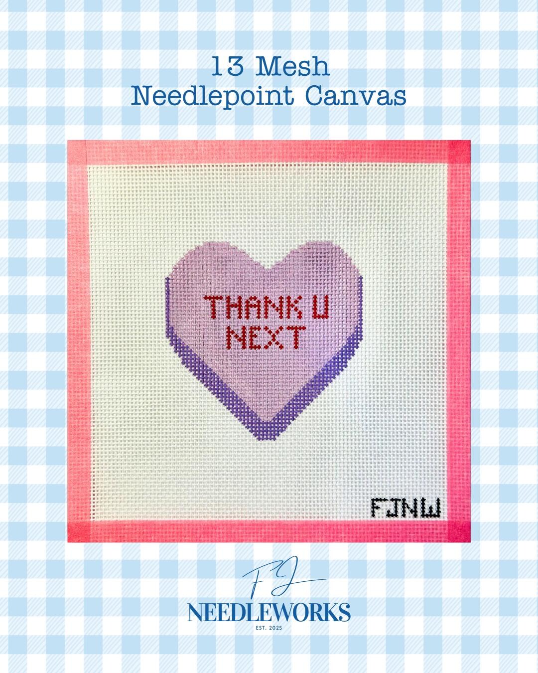 Purple Conversation Heart Hand Painted Needlepoint Canvas | 13 Mesh - Etsy