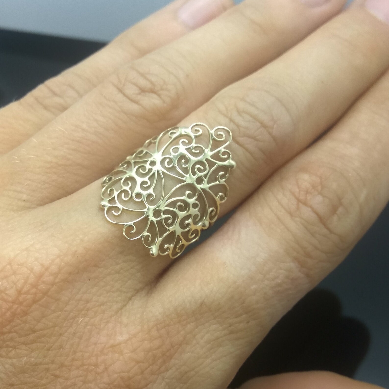 14k Yellow Gold Mandala Ring - Etsy