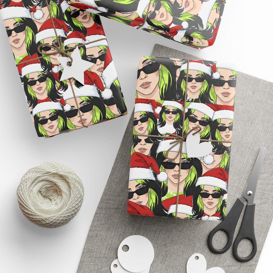 Billy Eilish Christmas Gift Wrap, Music Fan Present - Etsy