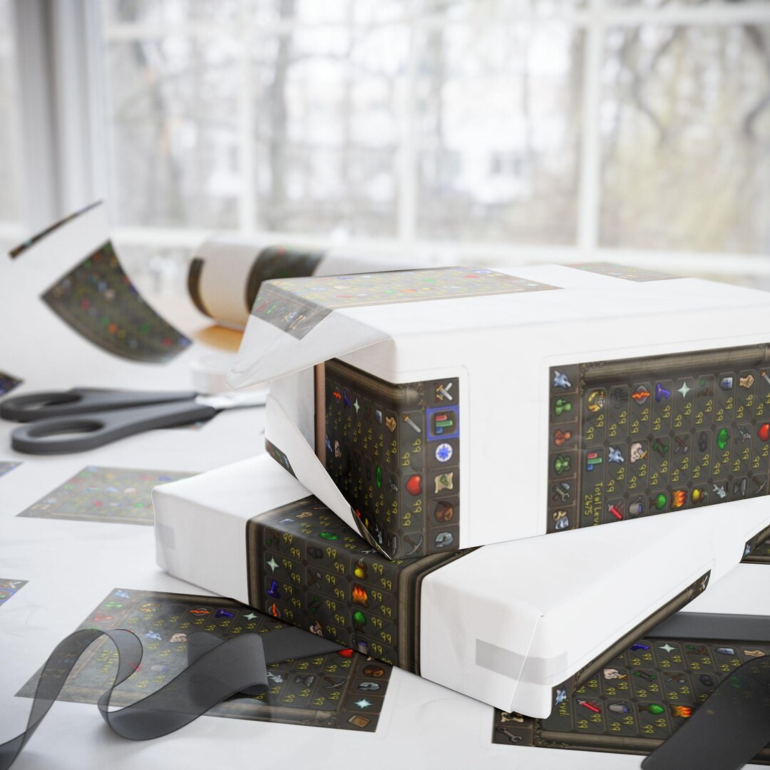Runescape Christmas Wrapping Paper | Gaming Themed Holiday Wrap - Etsy