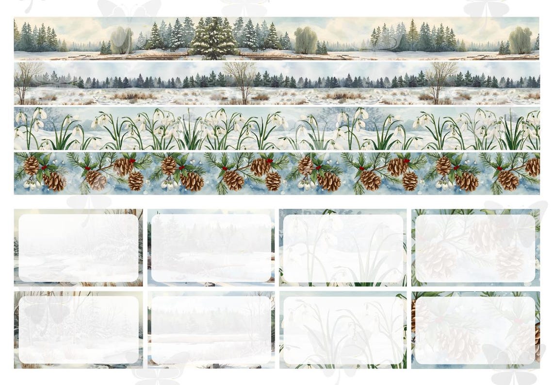 February Nature Planner Stickers, Winter Scrapbook, Bujo or Diary Kit ...