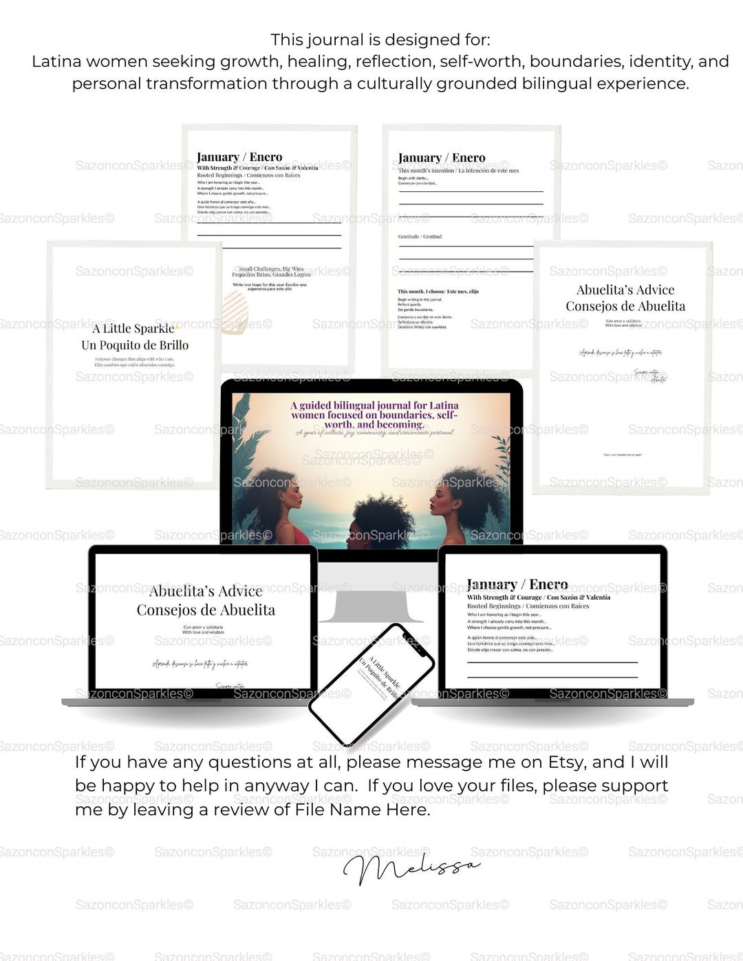 Bilingual Guided Journal for Latina Women | Self-worth & Growth ...
