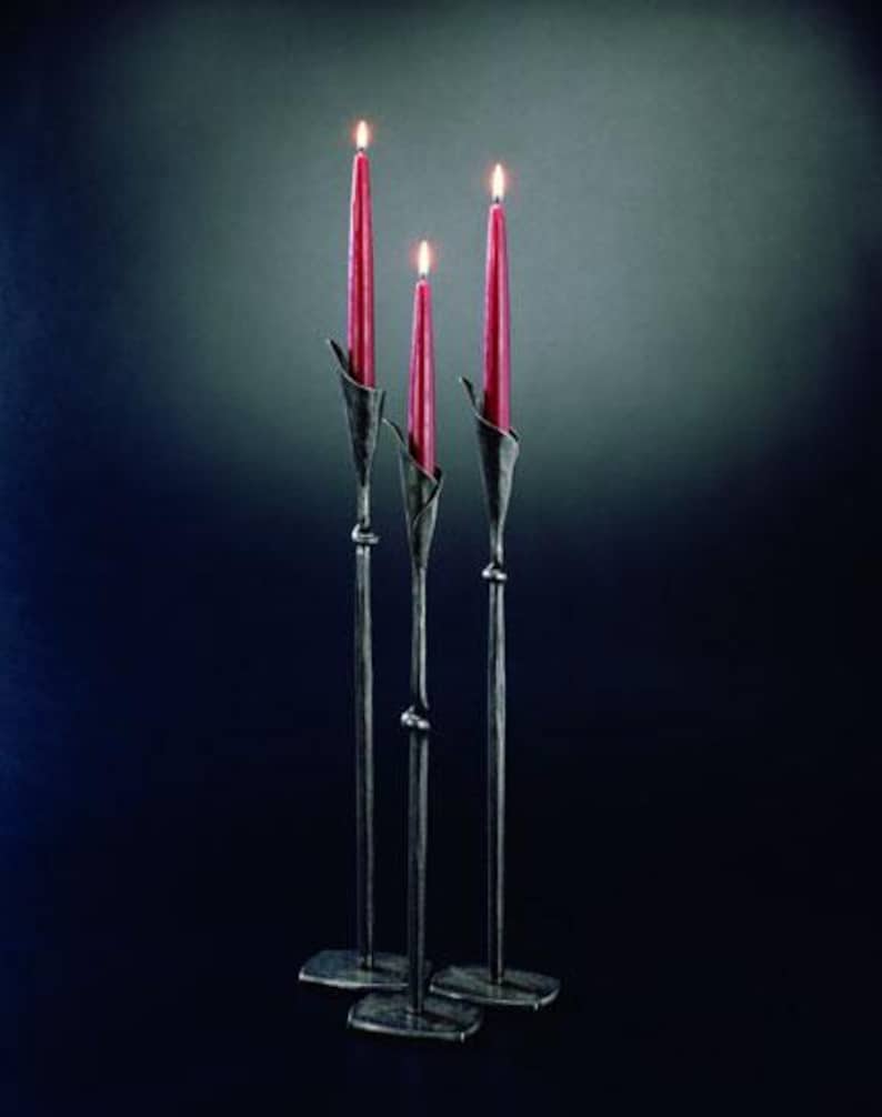 Hand-forged Steel Calla Lily Candleholder | Blacksmith Forged - Etsy