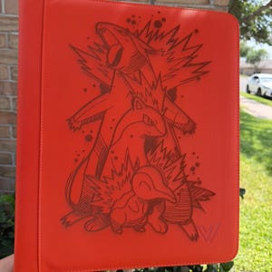 Custom Pokemon Typhlosion Evolution Line Laser Engraved 9 Pocket Top ...