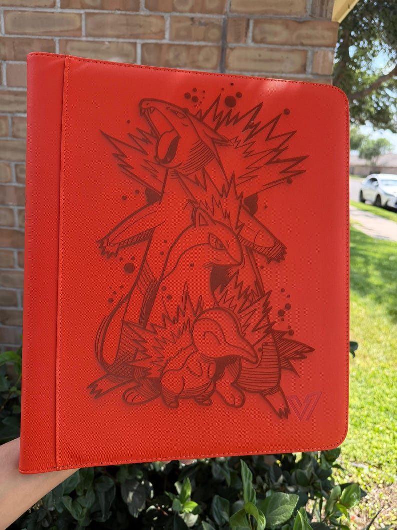 Custom Pokemon Typhlosion Evolution Line Laser Engraved 9 Pocket Top ...