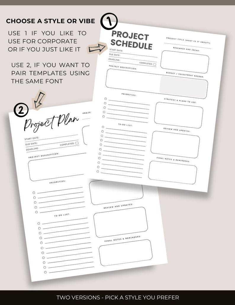 Project Planner Printable, Task Planner Goal Planning To-do List Page ...