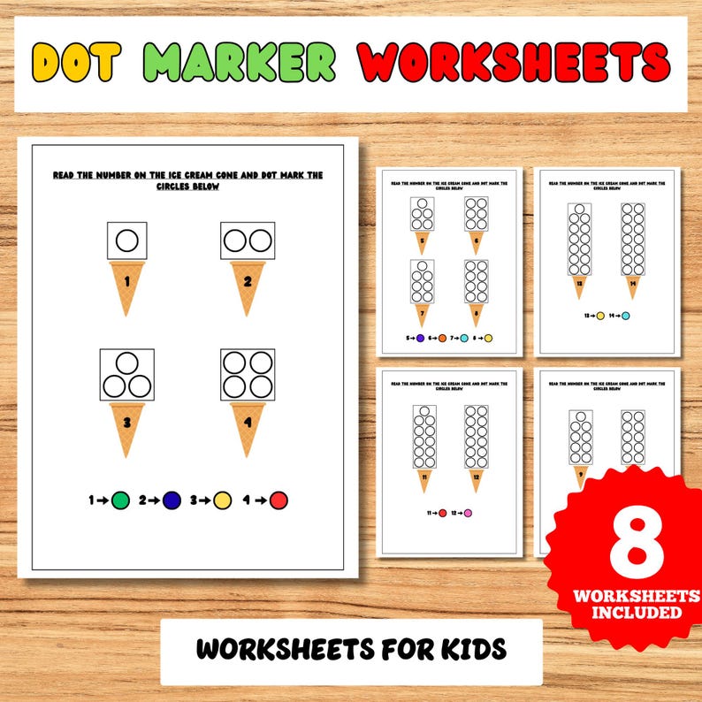 Dot Marker Number Worksheets, Preschool Learning Activity, Fine Motor ...