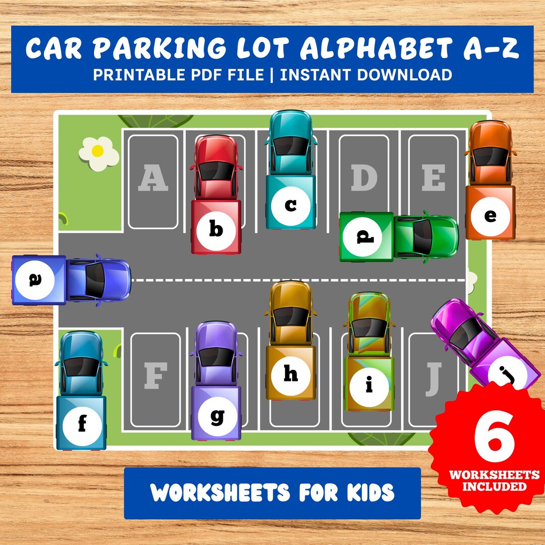 Car Parking Lot Alphabet for Kids, Busy Book Page for Toddlers ...