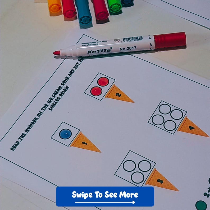 Dot Marker Number Worksheets, Preschool Learning Activity, Fine Motor ...