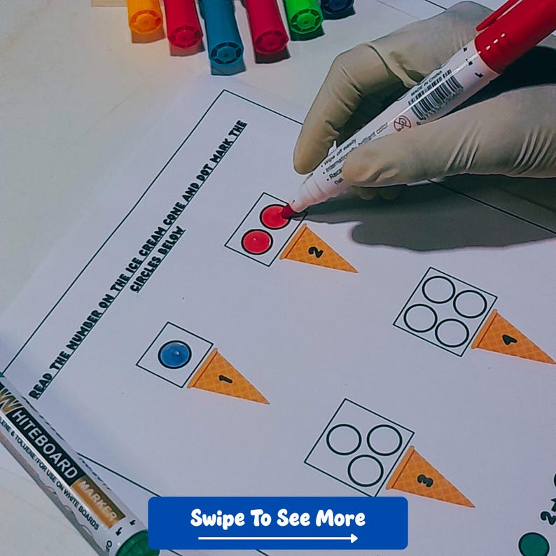 Dot Marker Number Worksheets, Preschool Learning Activity, Fine Motor ...