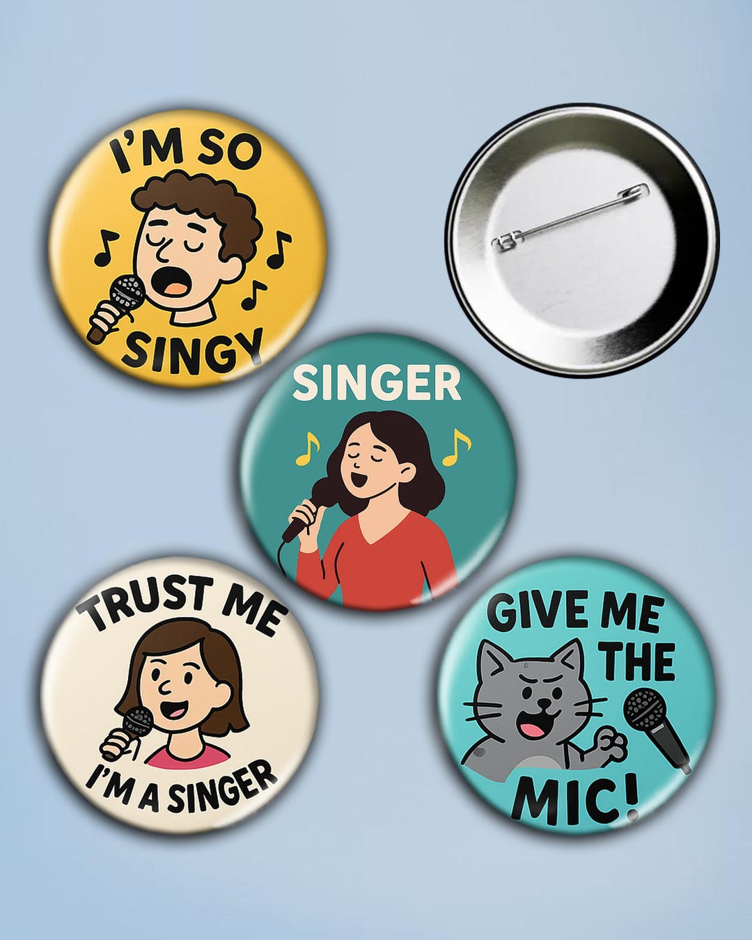 Singer Pin Set – 4 Pcs - Etsy