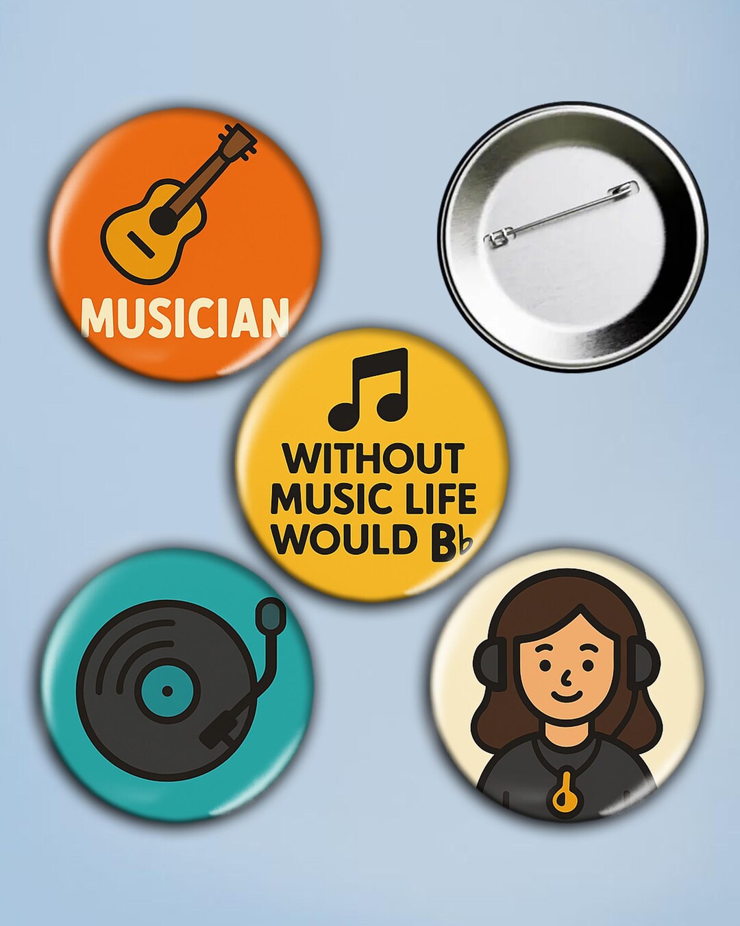 Musician Pins Set • 4 Pcs - Etsy
