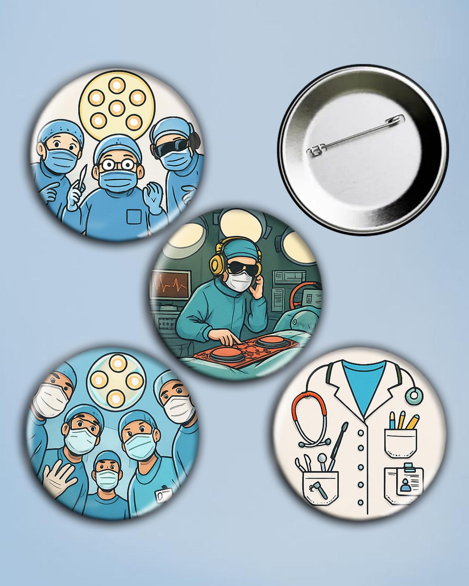 Surgeon Badge Set – 4 Pcs | Funny Surgeon Pins | Medical Button Set - Etsy
