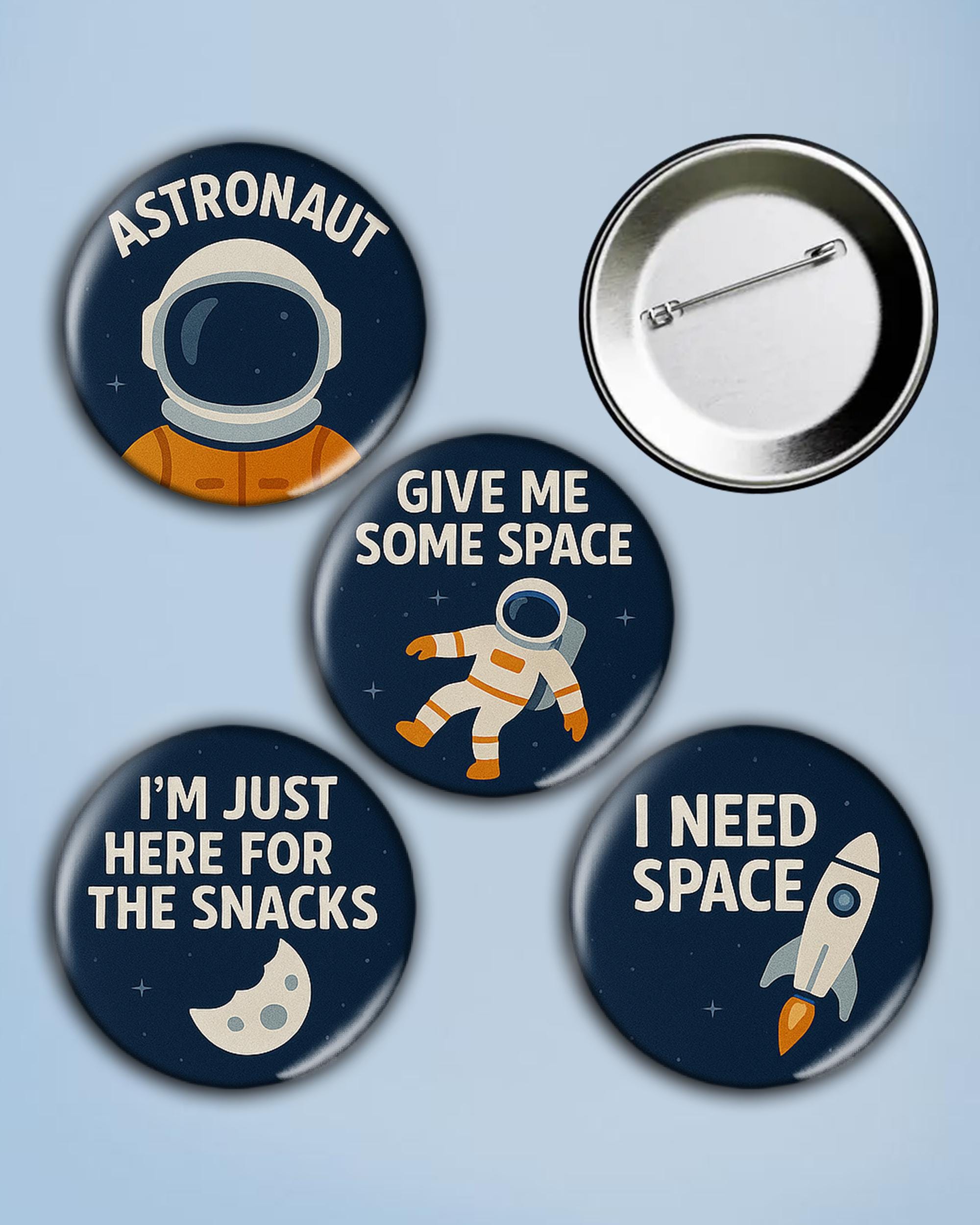 Astronaut Pin Set: Space Themed Badges (4 Pcs) - Etsy