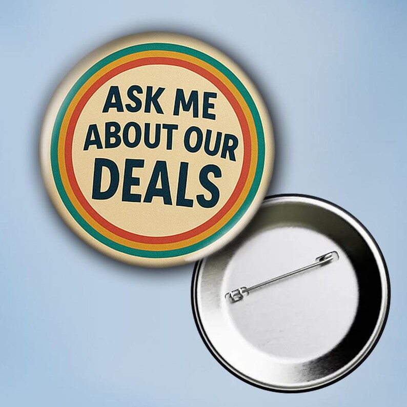 Salesperson Pin Badge Set (4 Pcs) - Etsy