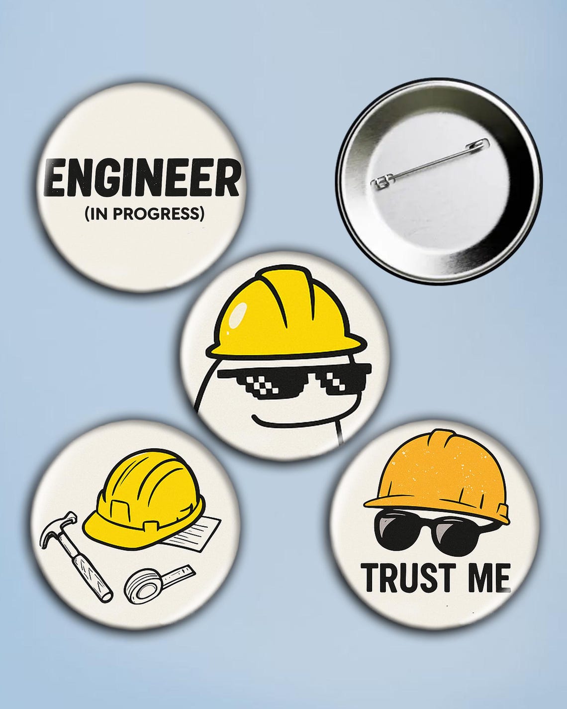 Engineer Pin Badge Set – 4 Pcs - Etsy