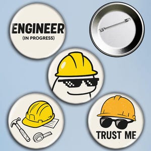 Engineer Pin Badge Set – 4 Pcs - Etsy