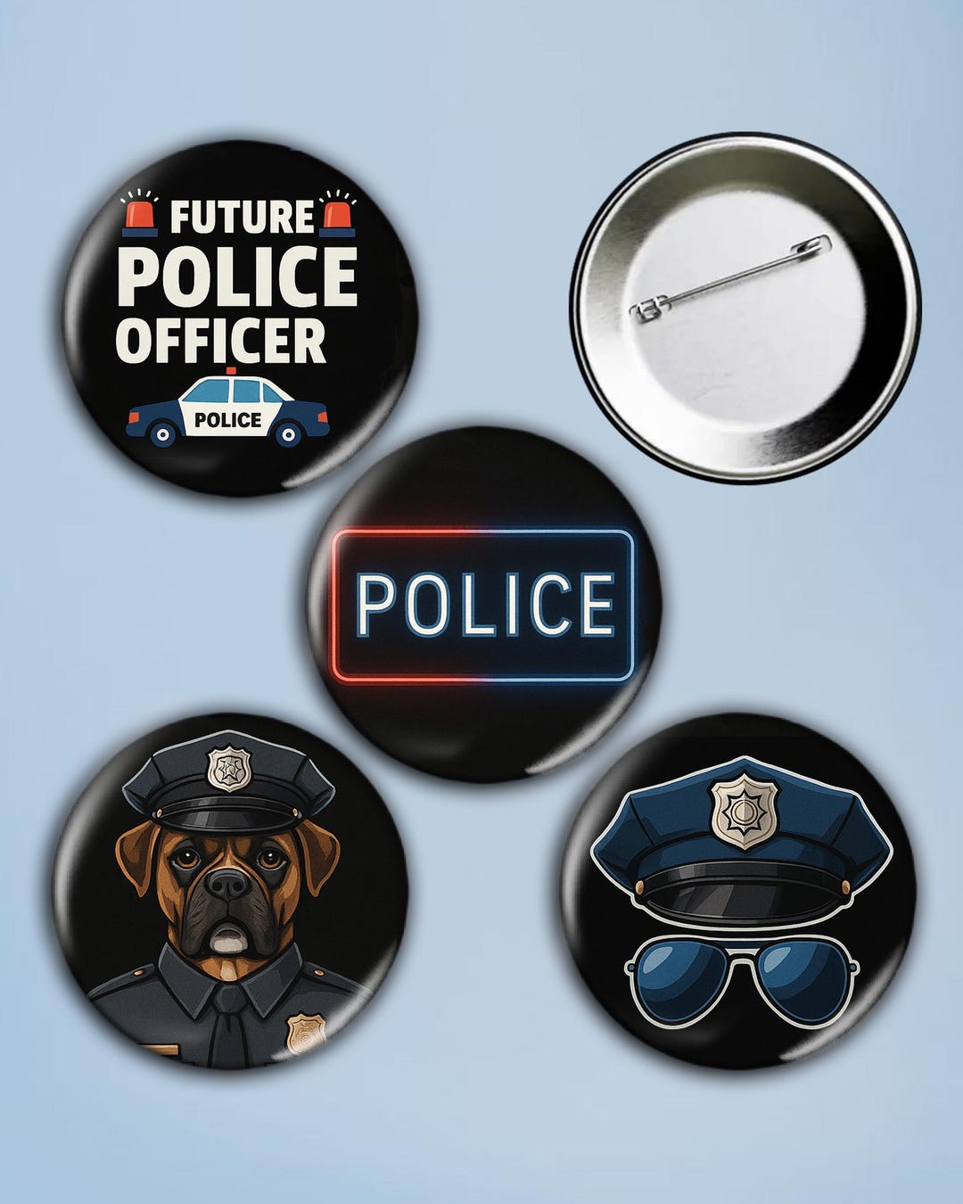Police Badge Pin Set, Law Enforcement Gift, 4pcs - Etsy