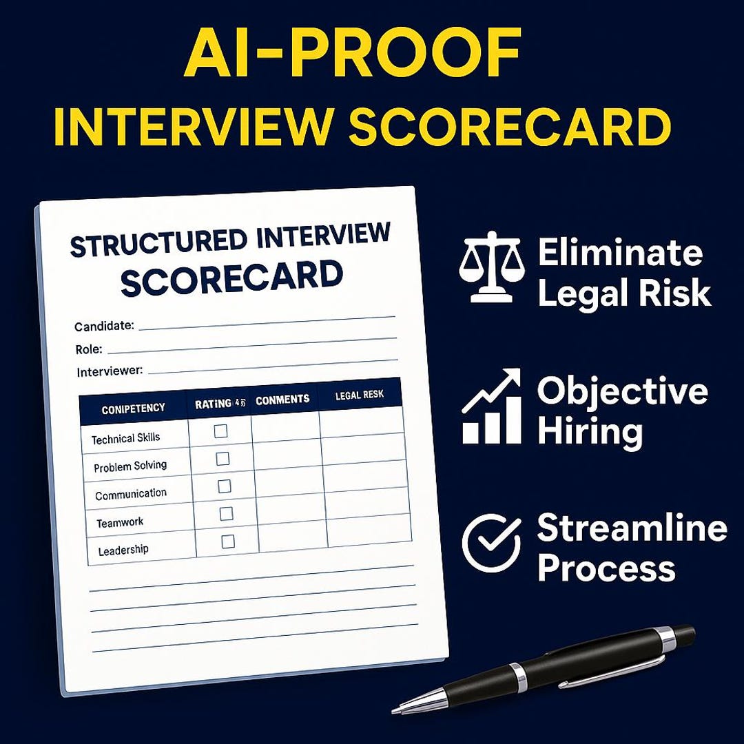 Structured Interview Scorecard Template + Ai-proof Hiring Kit | HR ...