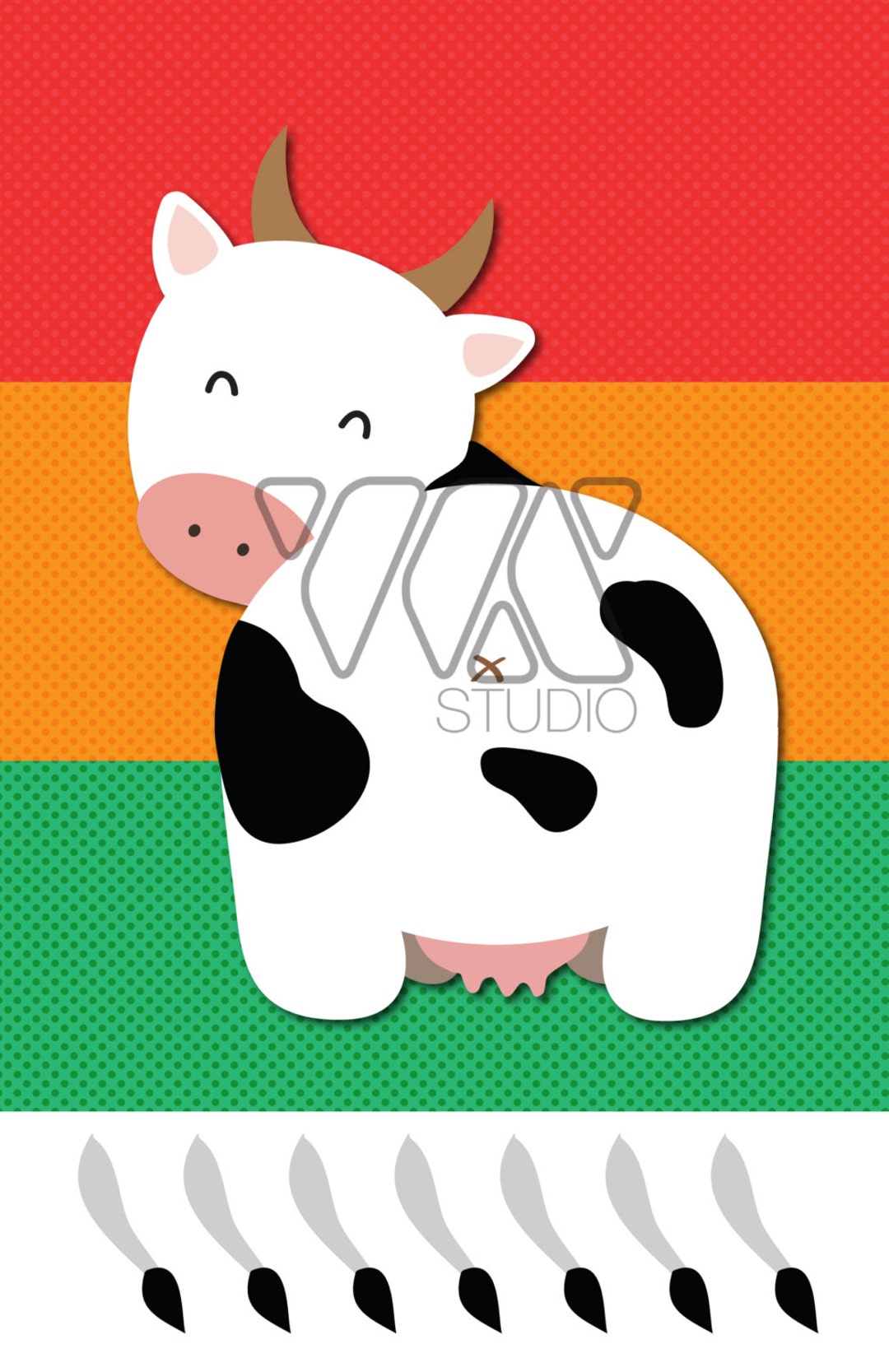 Pin the Tail on the Cow - Farm or Animal Theme Party Game for Children ...