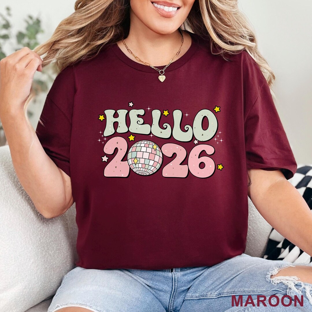 Disco Ball Hello 2026 Shirt, Retro New Years Eve Tee, 614378 - Etsy