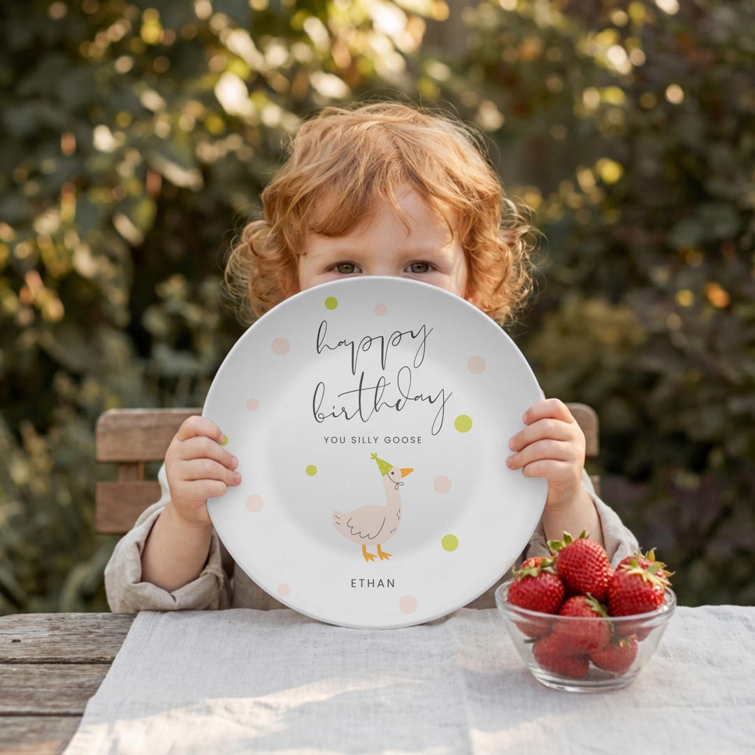 Silly Goose Birthday, Personalized Birthday Plate for Kids, One Silly ...