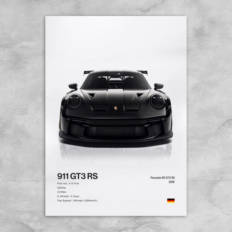 Porsche 911 Gt3 Rs Poster - Etsy