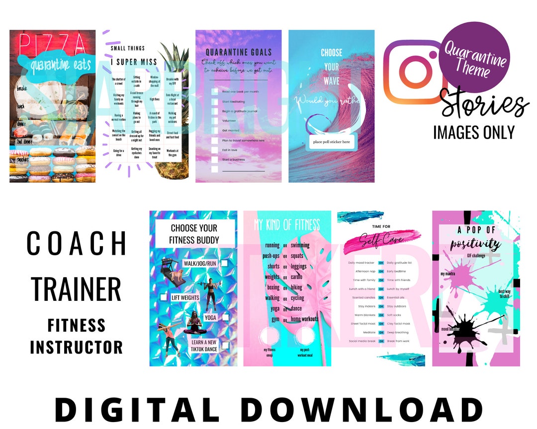 Stay at Home Stories Engagement Bundle | IMAGES ONLY | Health Fitness ...
