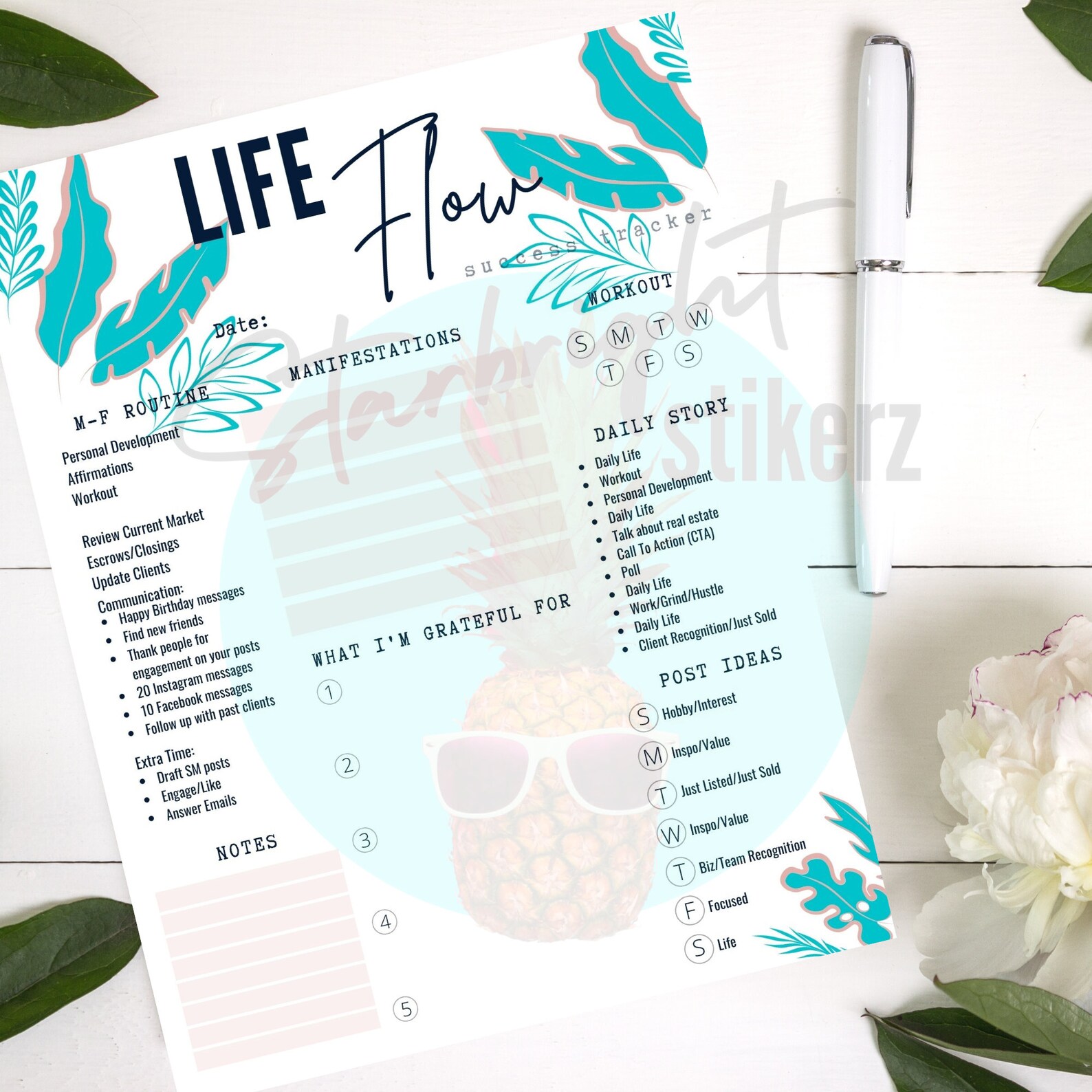 Realtor Life | Weekly Business Success Tracker | Goals | Real Estate ...